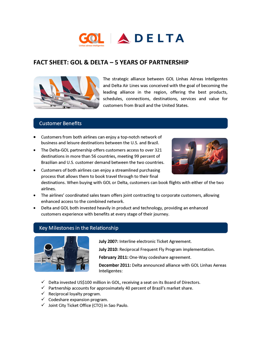 Fact Sheet: GOL and Delta 1 | Delta News Hub